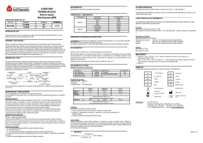 Inserto ADA Español OK 2 PDF | PDF | Hepatitis | Laboratorios