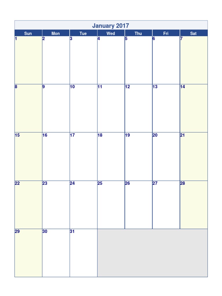 2017 Monthly Calendar | PDF