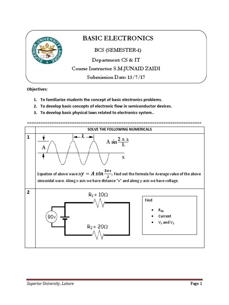 Electronics Theory Assignment | PDF | Electric Current | Electrical ...