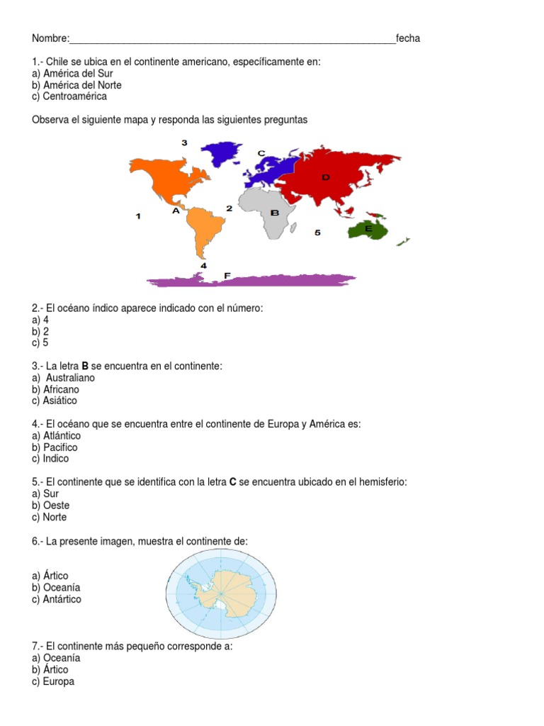 Prueba de Historia - Los Mapas | PDF | Clima | Américas