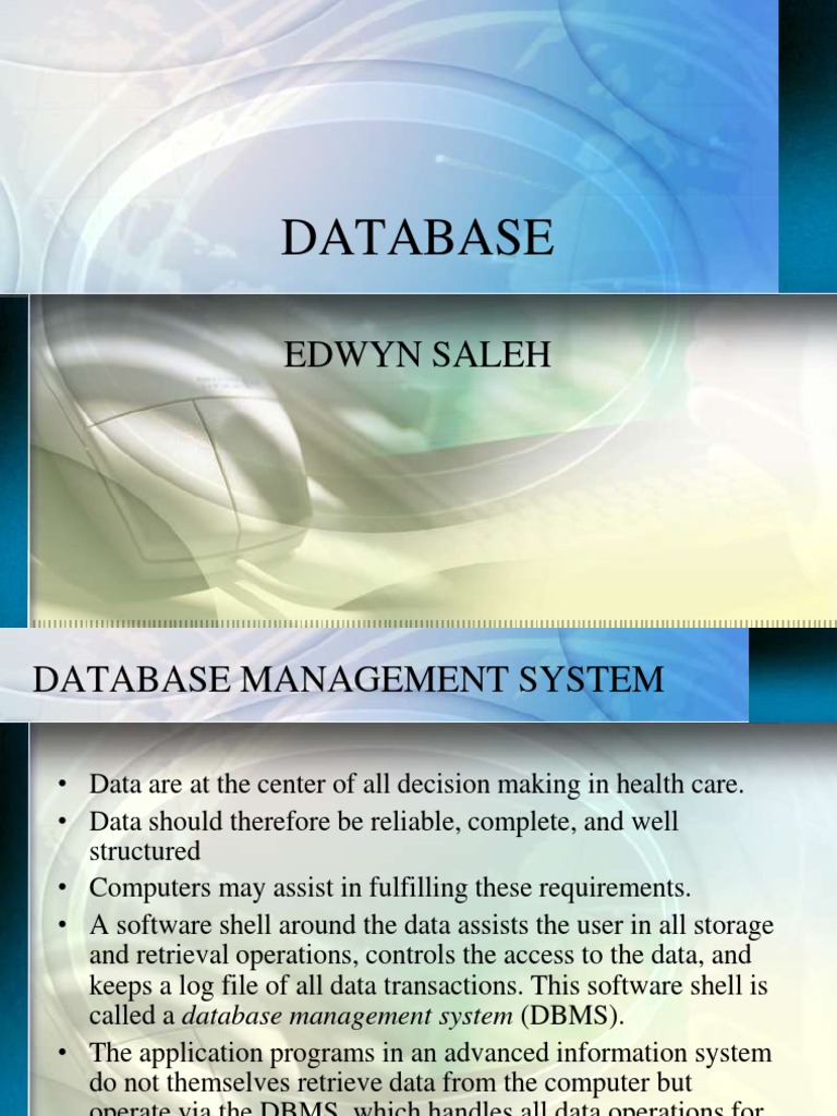 Database Man 2010 | Download Free PDF | Data Model | Databases