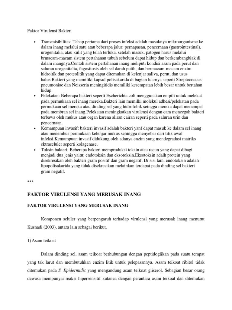 Faktor Virulensi Bakteri | PDF