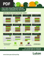 Bin Collections - 2024-2025 Year Calendar Planner | PDF | Waste ...
