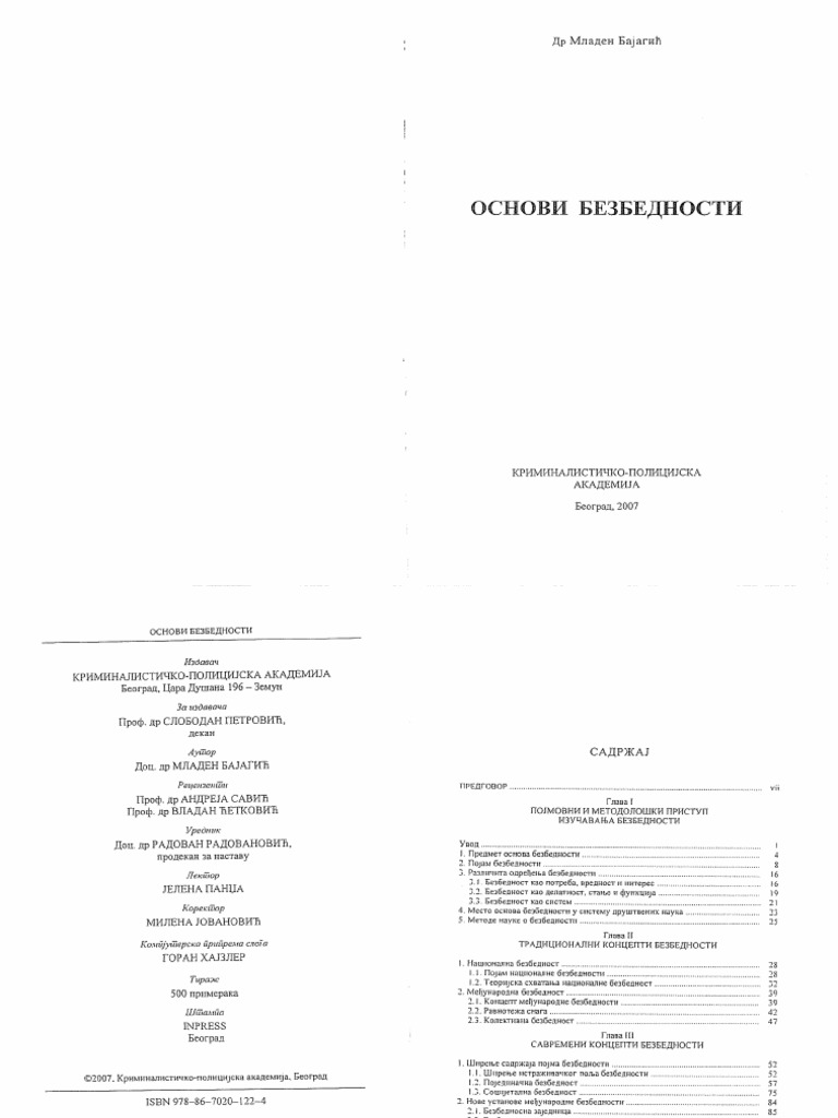 Osnovi Bezbednosti | PDF