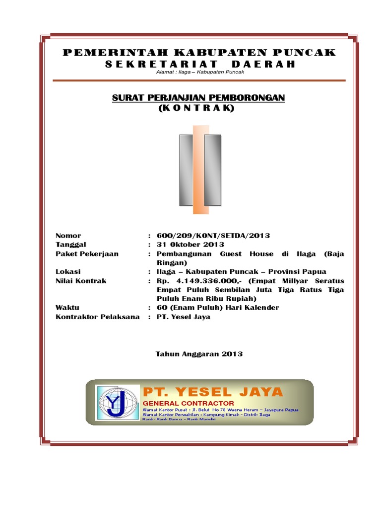 Sampul Kontrak | PDF