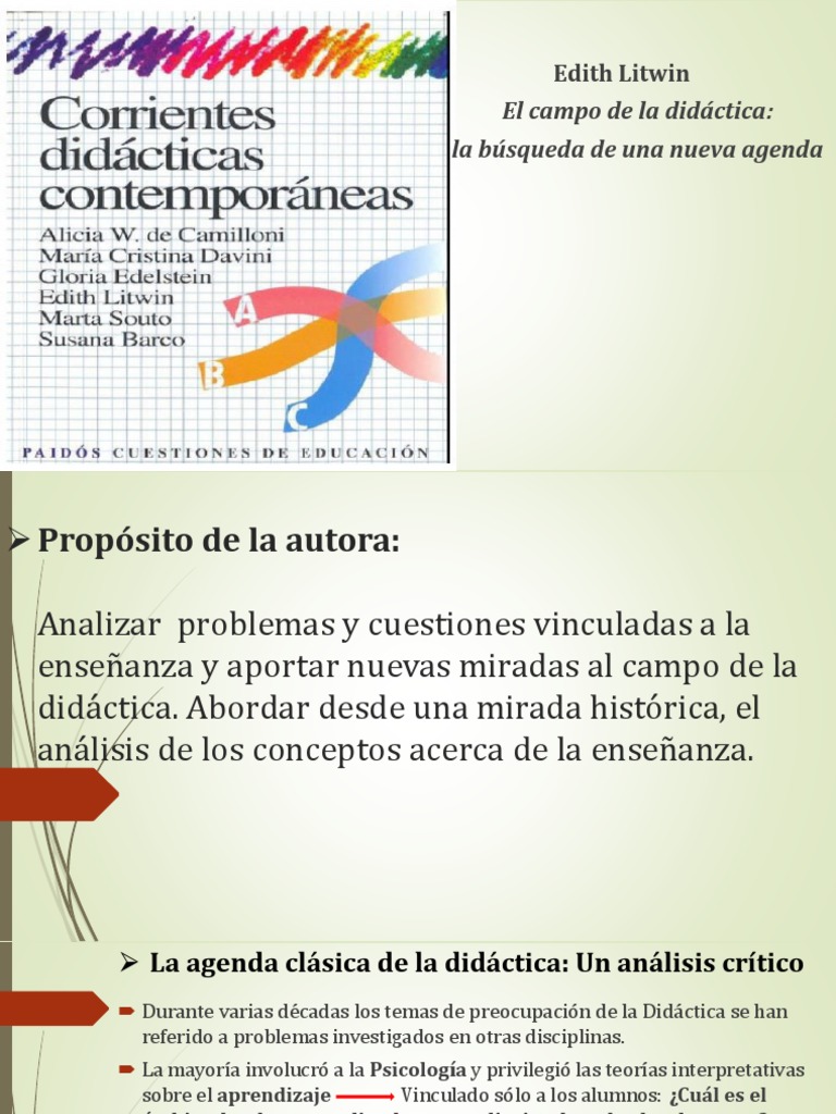 Edith Litwin - El Campo de La Didactica La Busqueda de Una Nueva Agenda | PDF | Plan de estudios ...