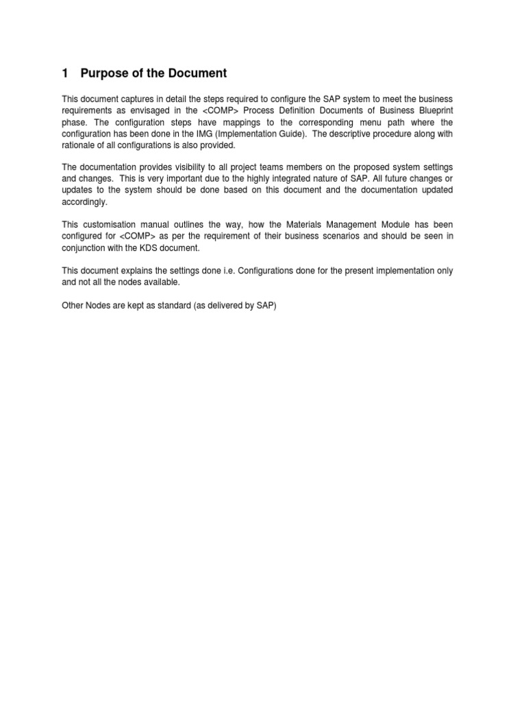 SAP Configuration Guide for Teams | PDF