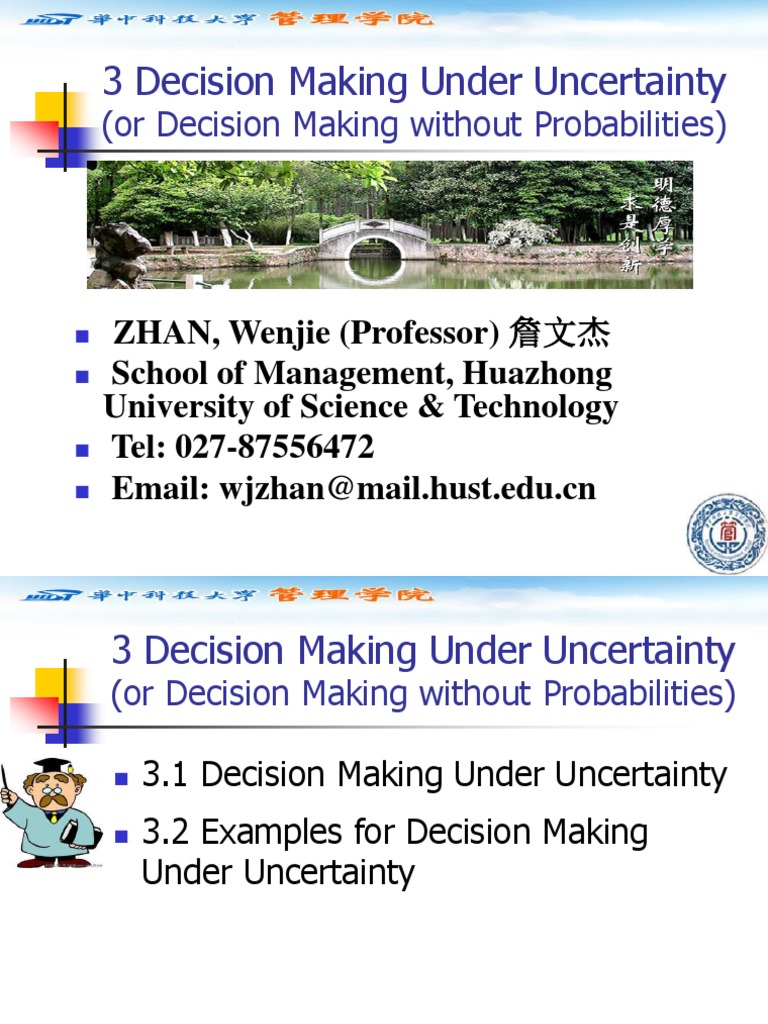 3 Decision Making Under Uncertainty | PDF | Decision Making | Analysis