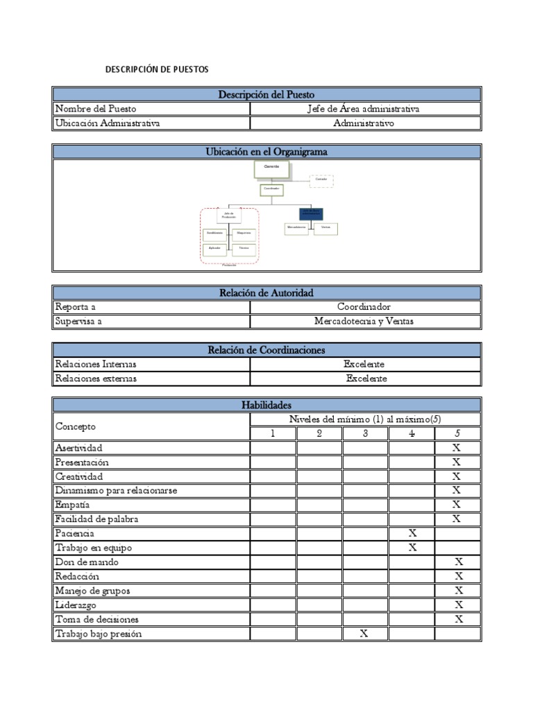 Formato de Descripcion de Puestos | PDF | Economias | Business