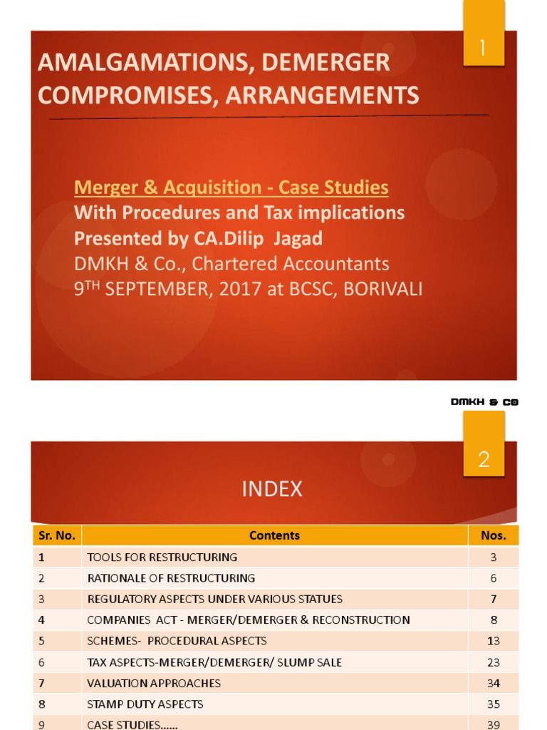 M& A - Case Study Presentation | PDF | Takeover | Mergers And Acquisitions