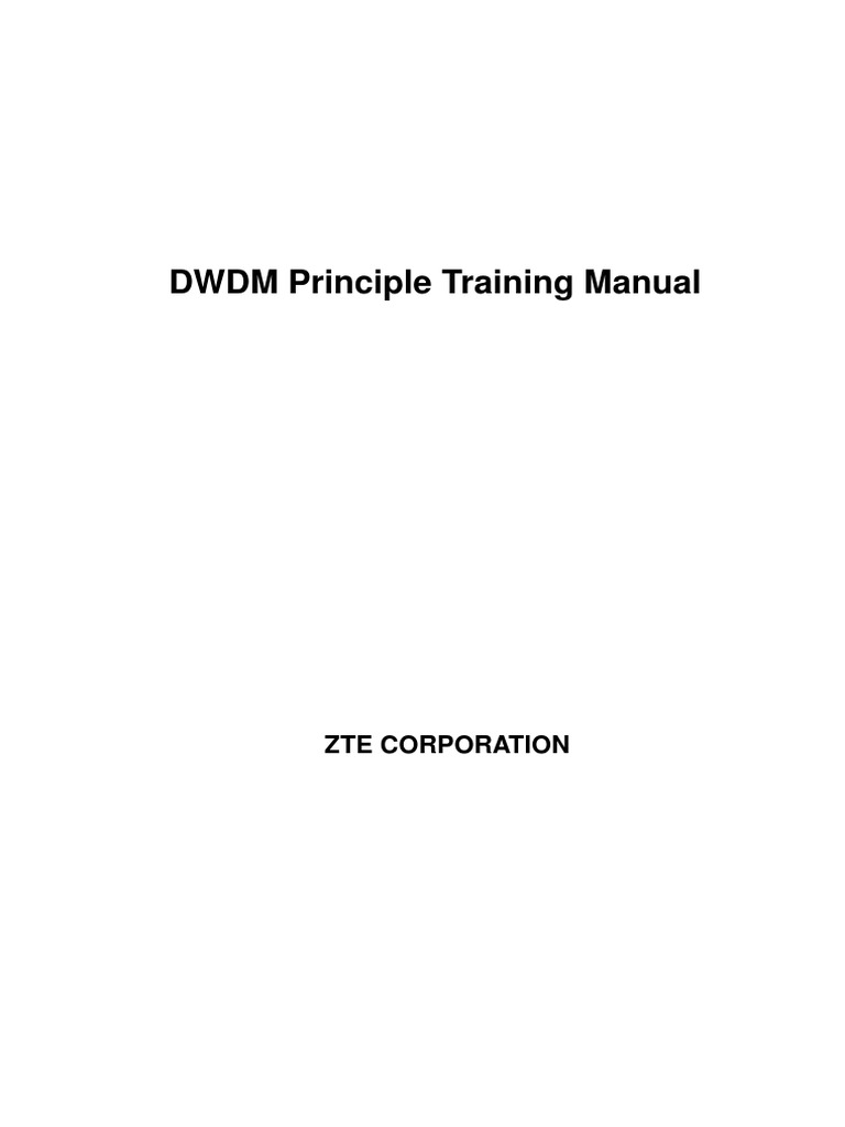 DWDM Principle Training Manual | PDF | Wavelength Division Multiplexing | Multiplexing