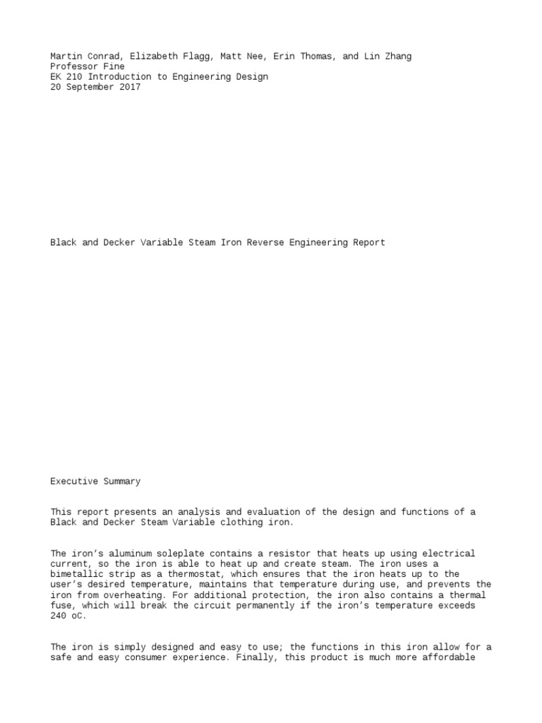 Reverse Engineering Written Report | PDF | Switch | Thermostat