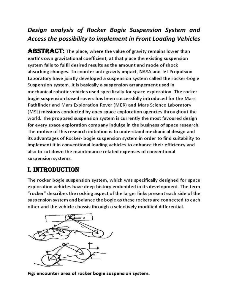 Design Analysis of Rocker Bogie Suspension System | PDF | Rover (Space ...