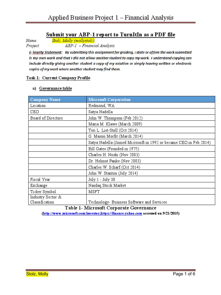 Abp #1 | PDF | Microsoft | Equity (Finance)