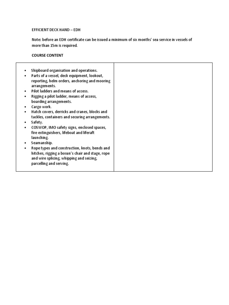 Efficient Deck Hand | PDF