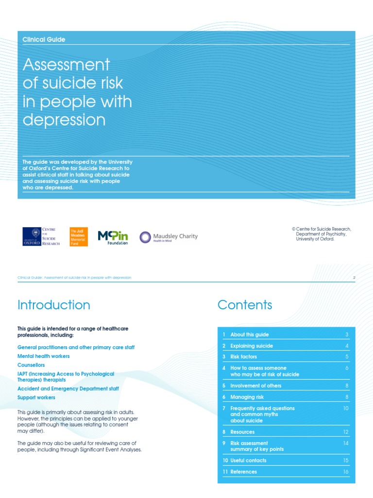 Assessment of Suicide Risk Clinical Guide PDF | PDF | Self Harm | Suicide