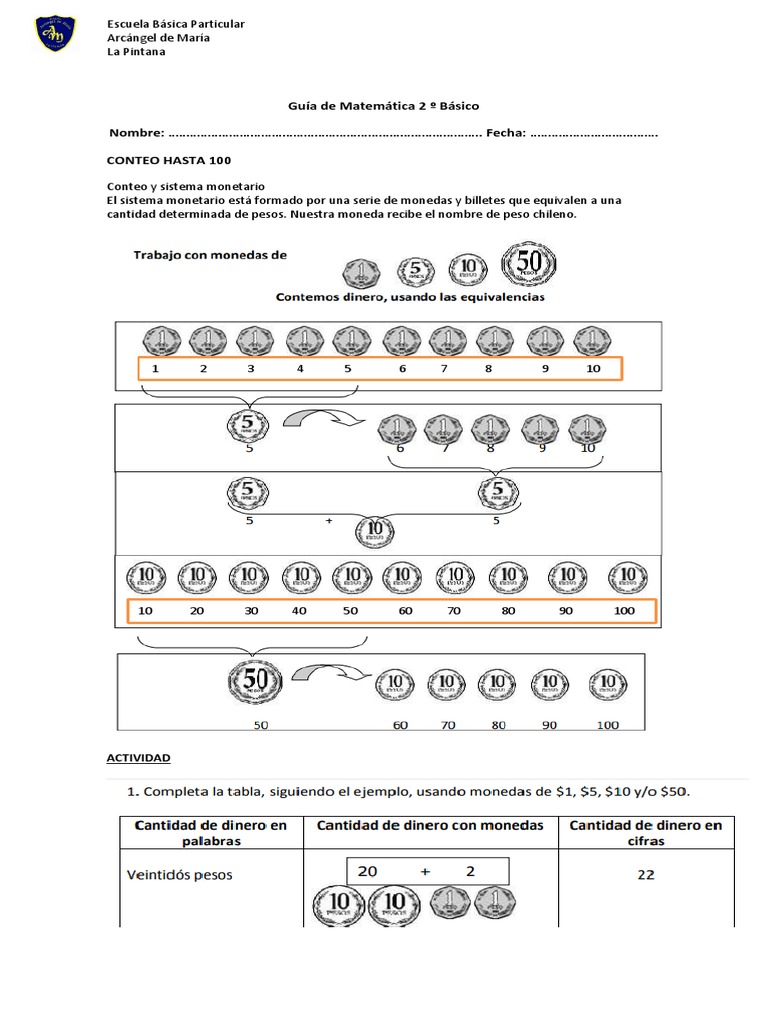 Actividades de Monedas para Preescolar | PDF