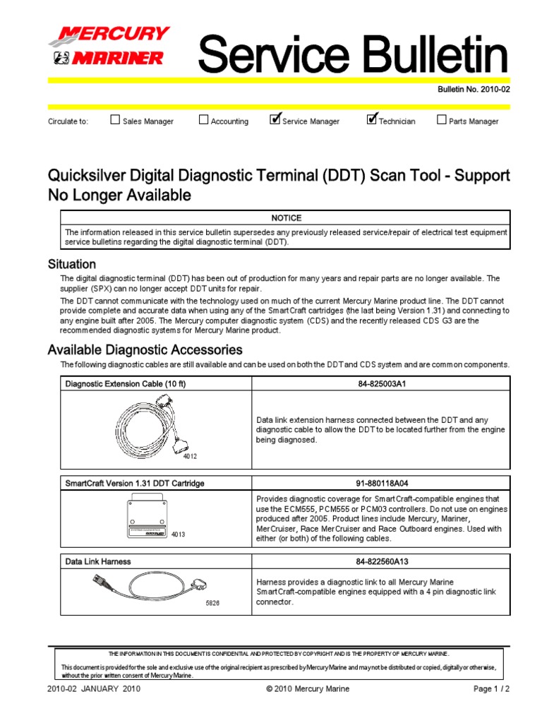Quicksilver Digital Diagnostic Terminal (DDT) Scan Tool Support ...