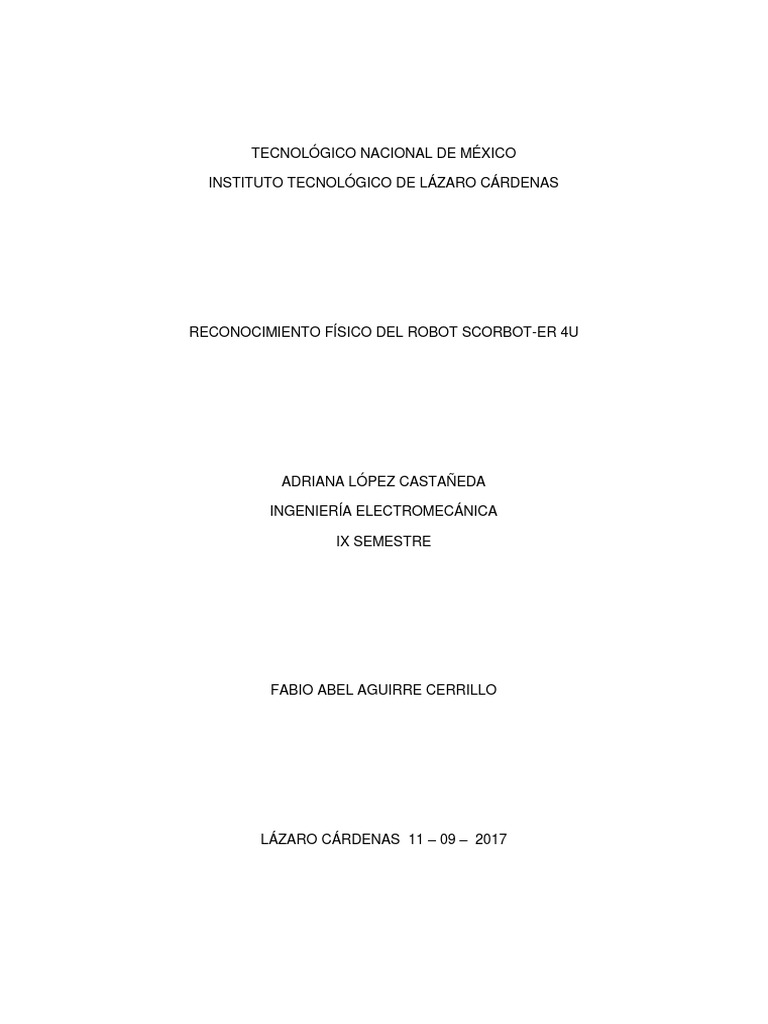 Scorbot Er 4u | PDF | Robot | Robótica