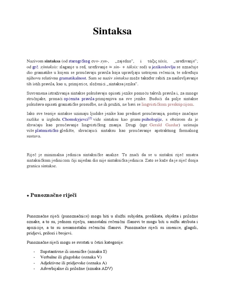Sintaksa | PDF