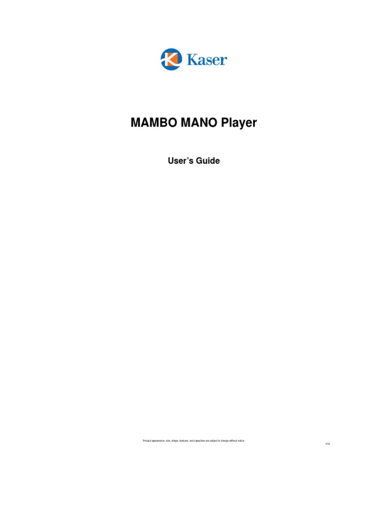 MAMBO MANO MP3 Player User Guide | PDF | Menu (Computing) | Device Driver