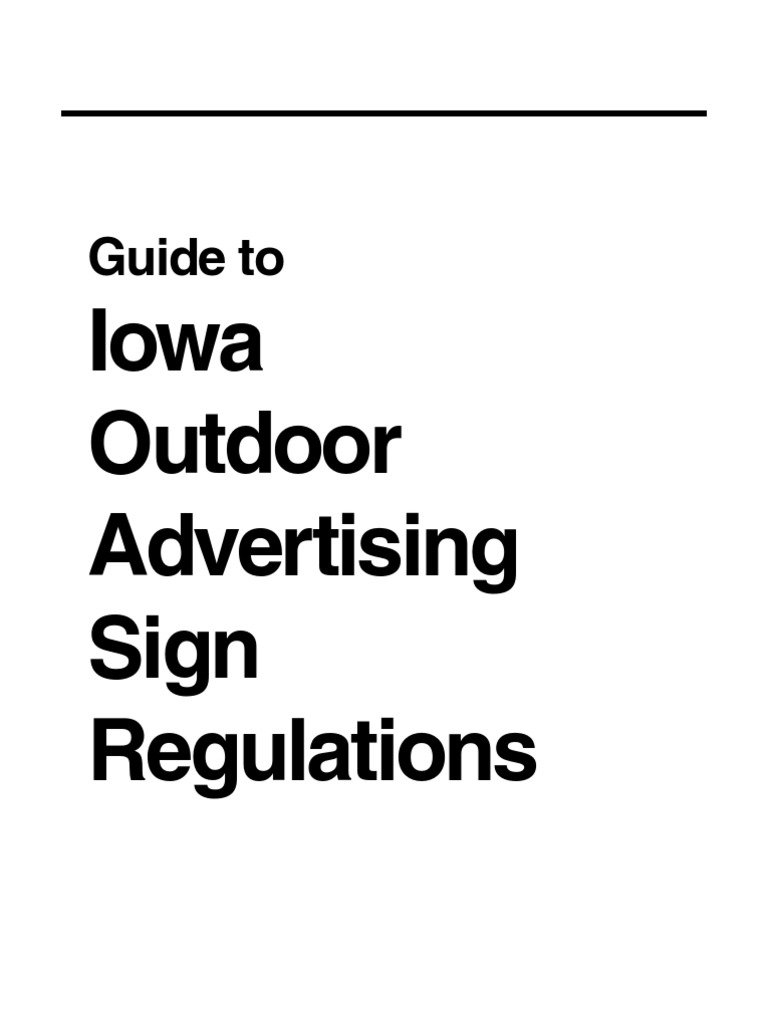 Iowa Outdoor Advertising Sign Regulations: Guide To | PDF | Interstate ...