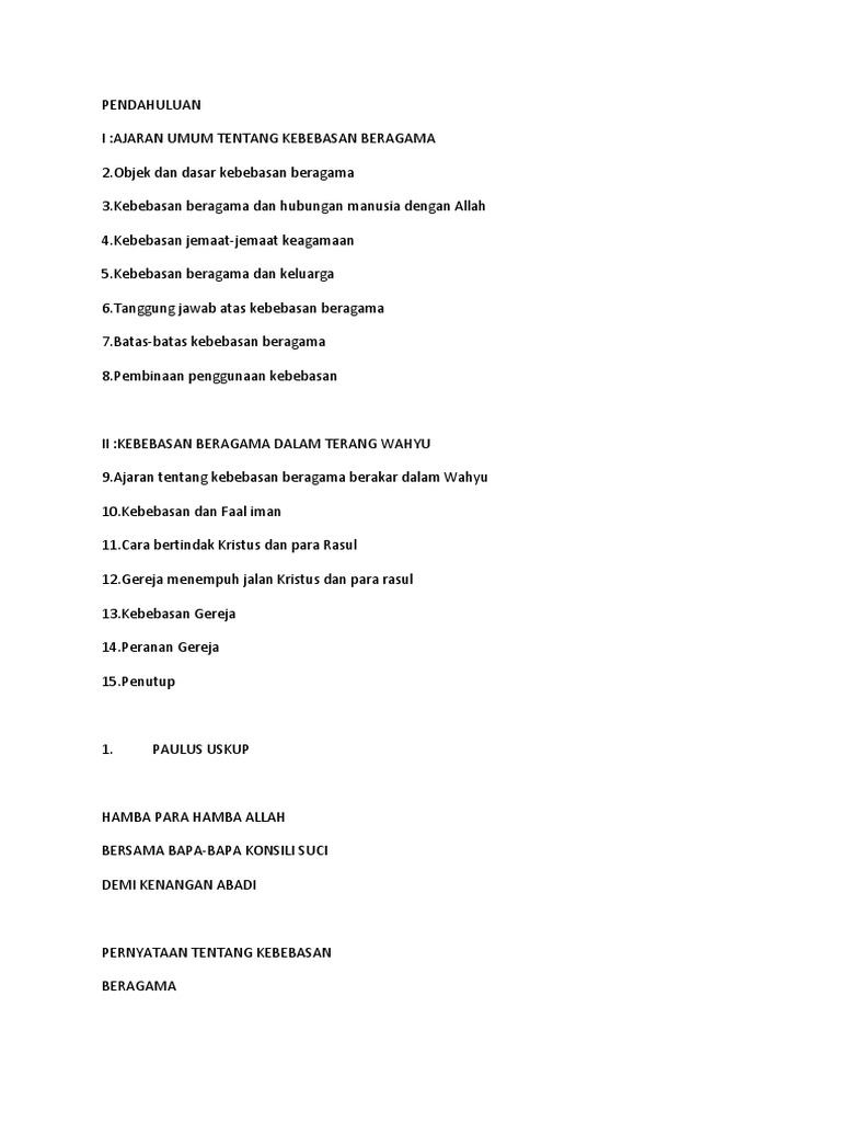 Isi Dokumen Dignitatis Humanae | PDF