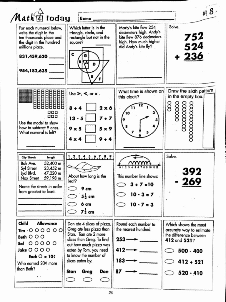 Math 4 Today Test 8 | PDF