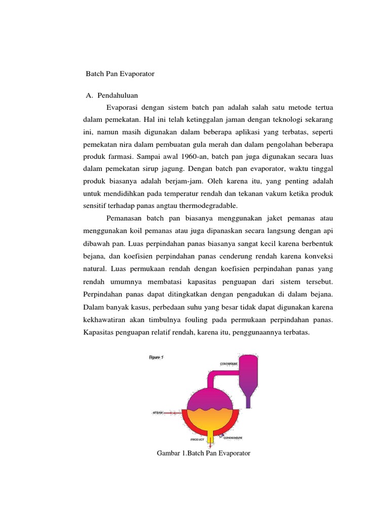 Batch Pan Evaporator | PDF