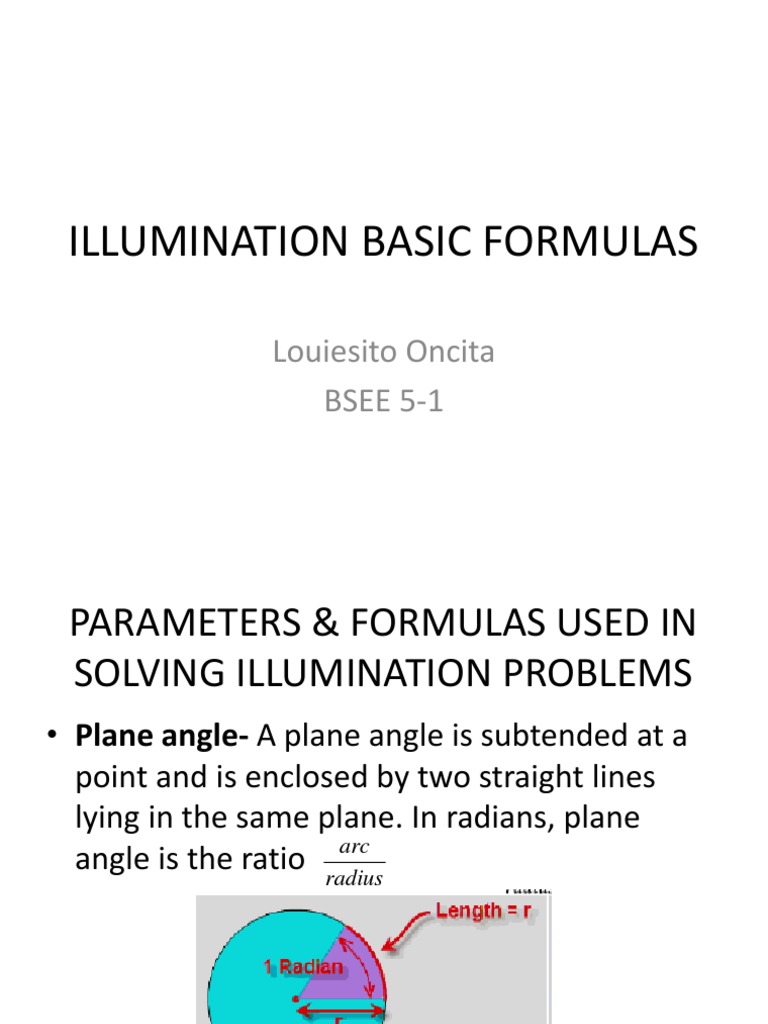 Illumination Basic Formulas | Scientific Observation | Physical Quantities