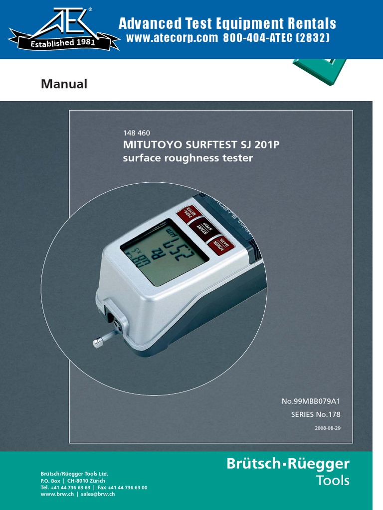 mitutoyo-sj-201p_manual.pdf | Surface Roughness | Electrical Engineering