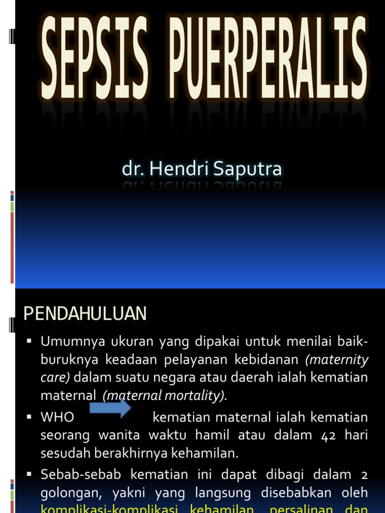 Sepsis Puerperalis: Definisi dan Penanganan | PDF