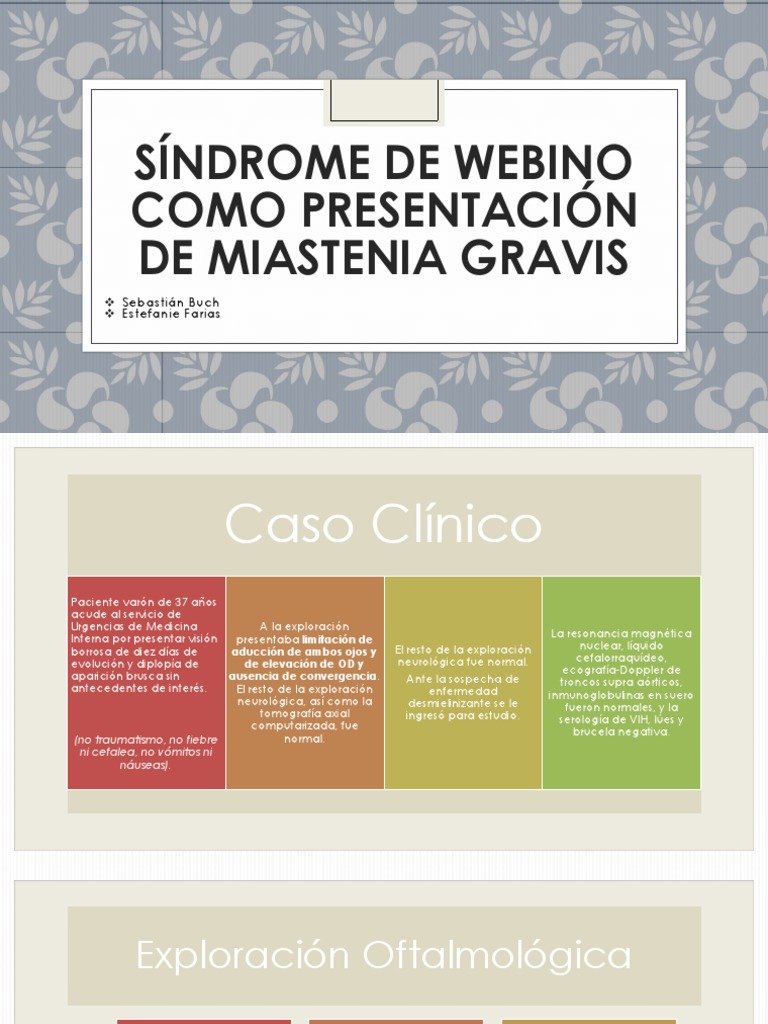 Síndrome de Webino Como Presentación de Miastenia Gravis | PDF ...