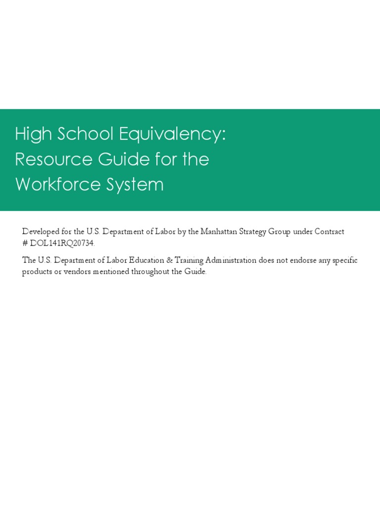 HSE Resource Guide For The Workforce System | PDF | General Educational ...