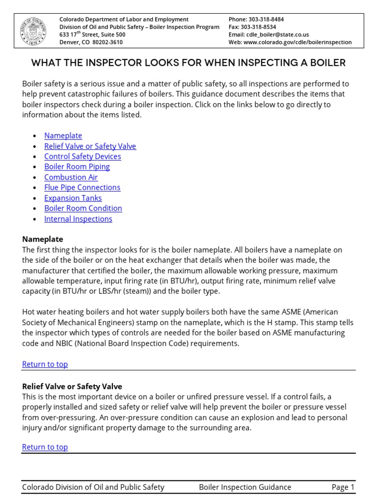 Boiler Inspection Guidance.pdf | Boiler | Water Heating
