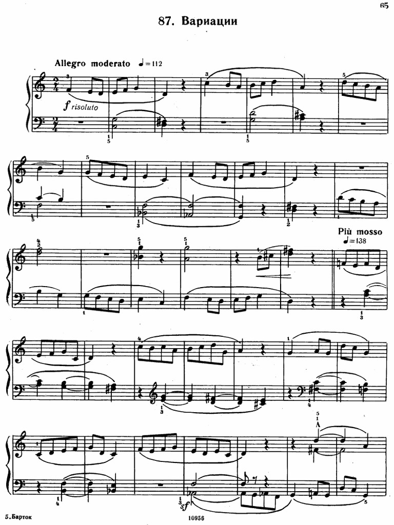 Bartok Mikrokosmos Vol 3 N 87 | PDF