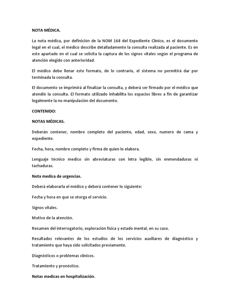 Nota Médica | PDF | Jabón | Clínica
