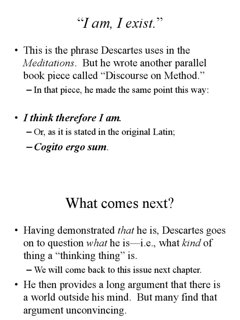 I Think Therefore I Am | PDF | Rationalism | Idea