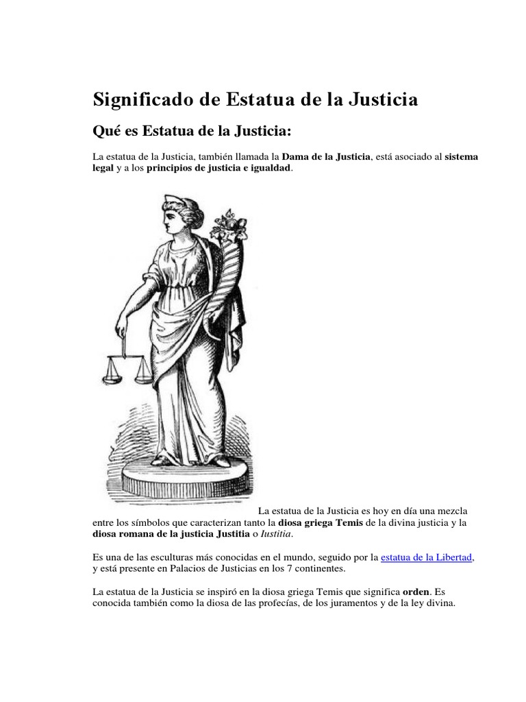 Significado de Estatua de La Justicia | Diosa | Justicia