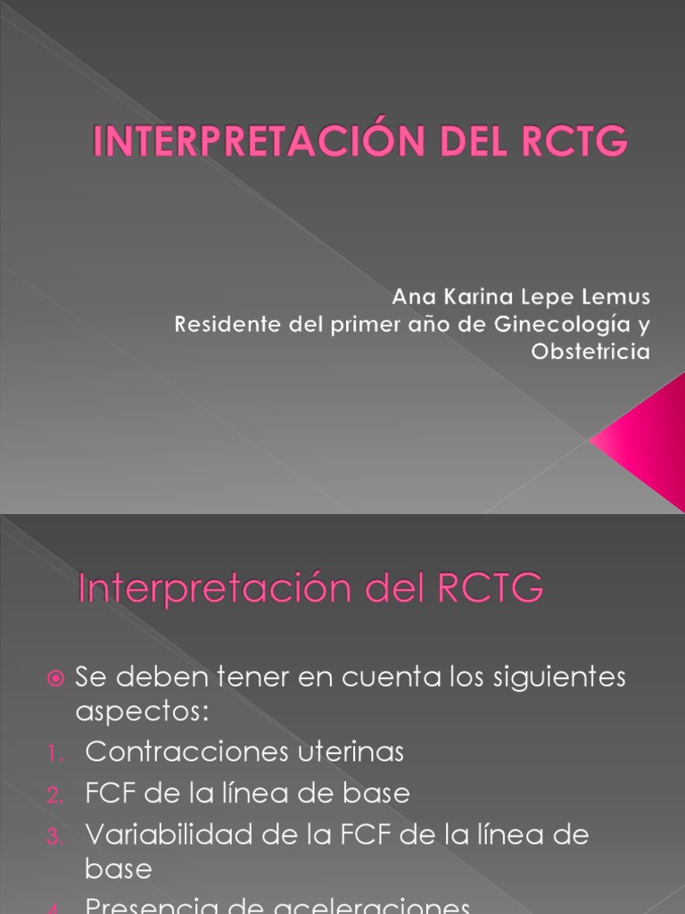 Interpretación del RCTG en Obstetricia | PDF | Parto | Salud maternal