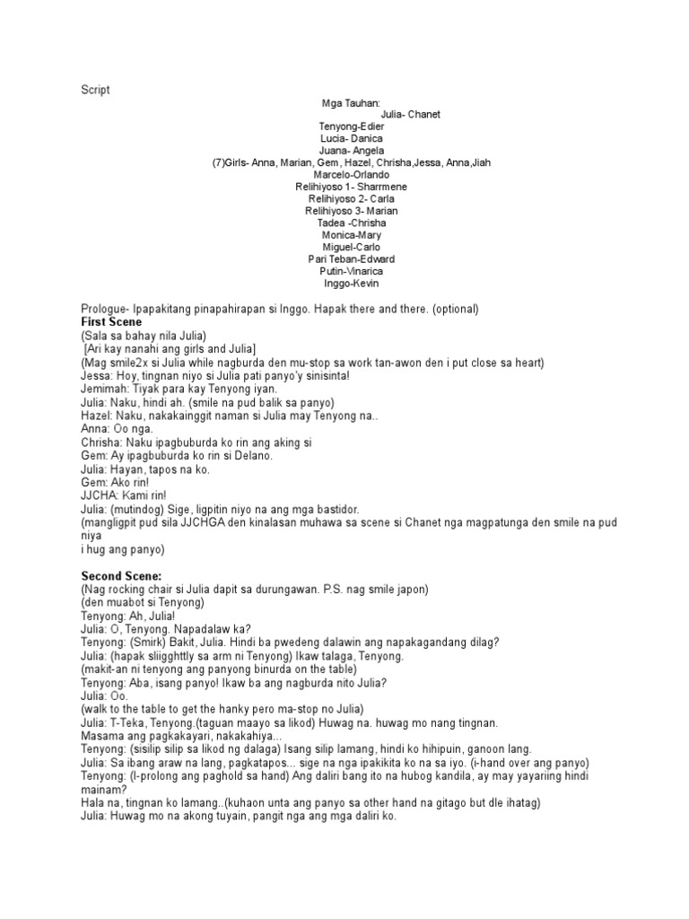 Script For Wlang Sugat | PDF