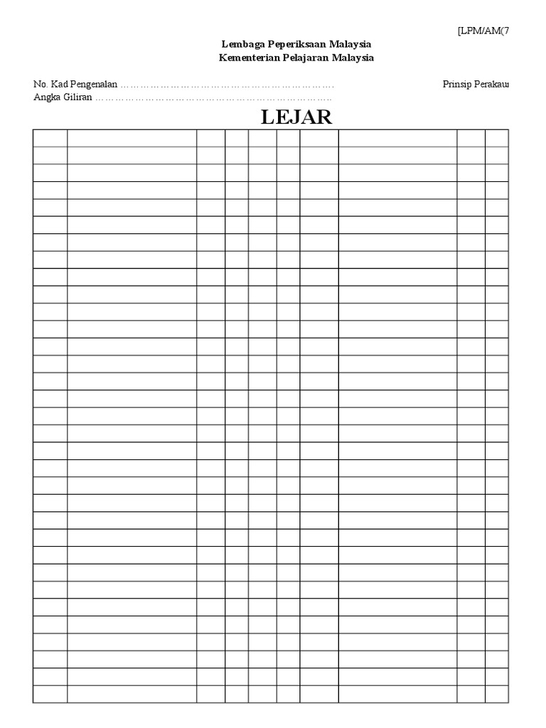 Buku Lejar Prinsip Akaun | PDF