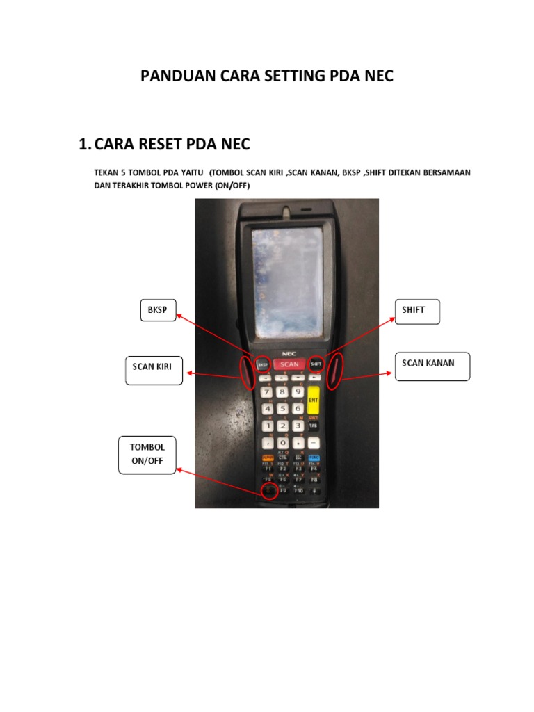 Panduan Cara Setting Pda Nec | PDF