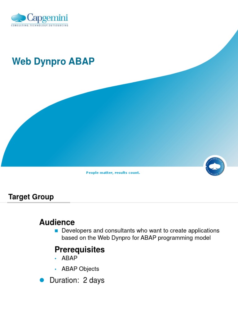 Web Dynpro ABAP Course Overview | PDF | Class (Computer Programming) | Object (Computer Science)