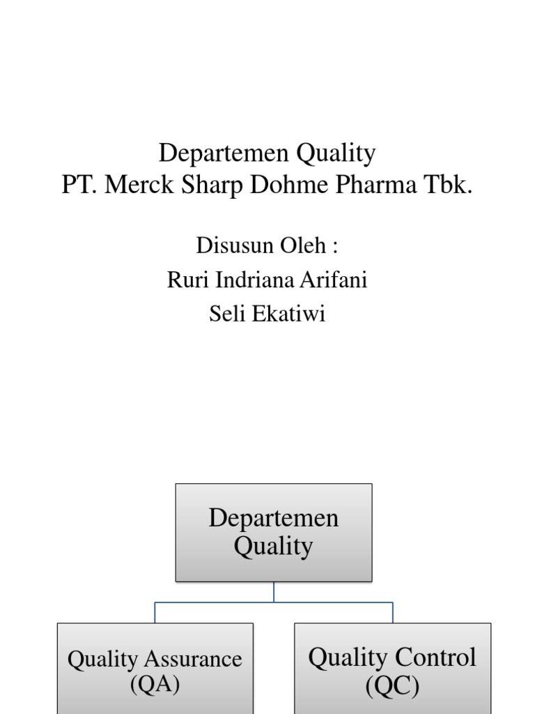 Departemen Quality | PDF | Pengelolaan Keuangan & Uang