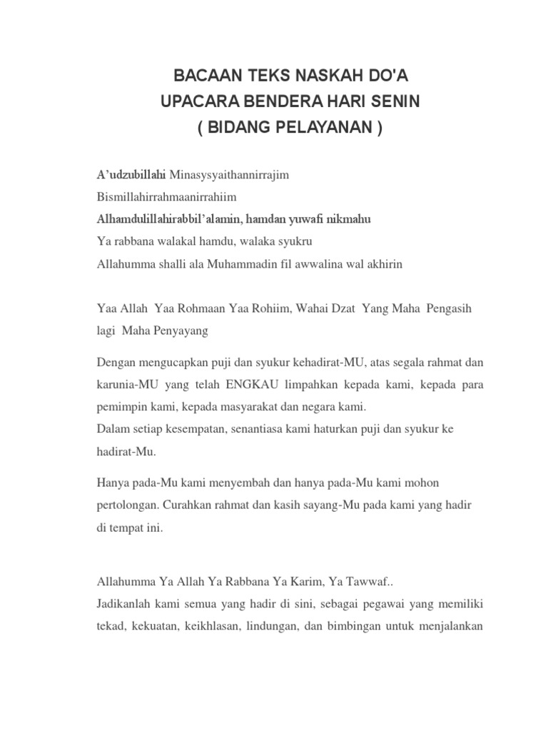 Naskah DOA Upacara | PDF