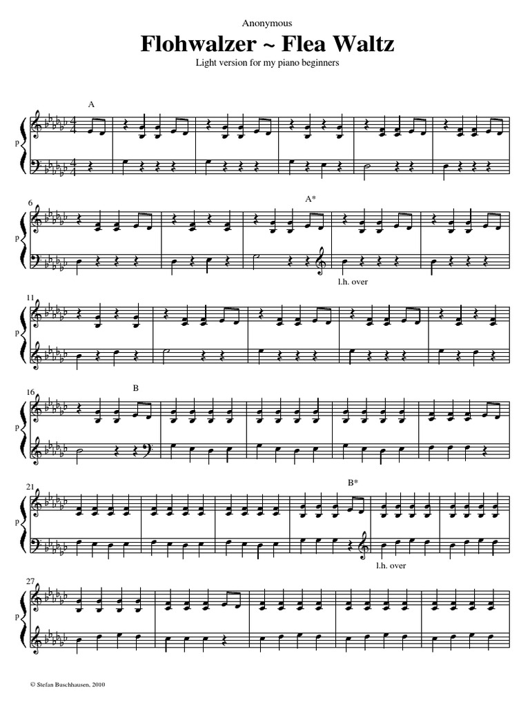 Flohwalzer-Flea Waltz.pdf | Rhythm And Meter | Notation