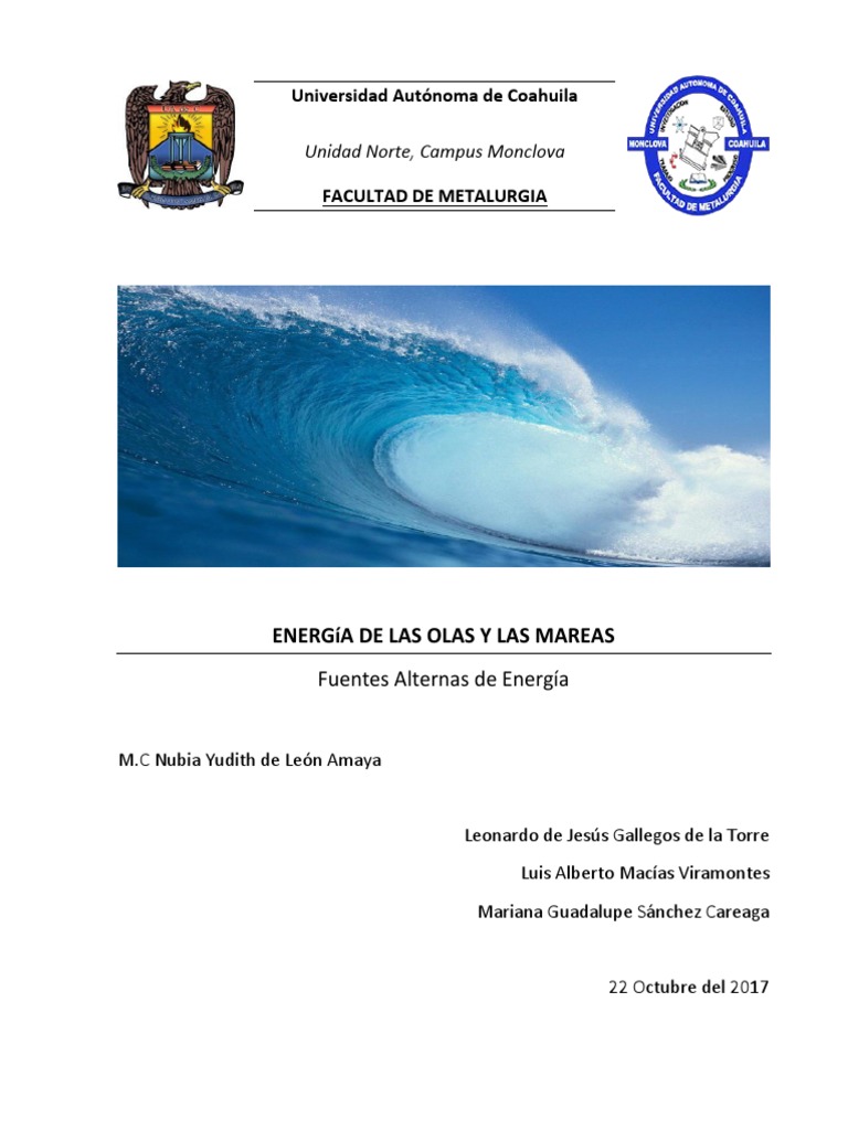 Energia de Las Olas y Las Mareas | PDF | Universo físico | Naturaleza