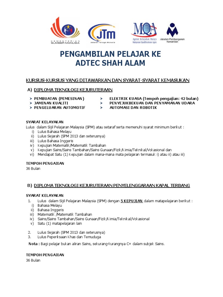 Adtec Shah Alam | PDF