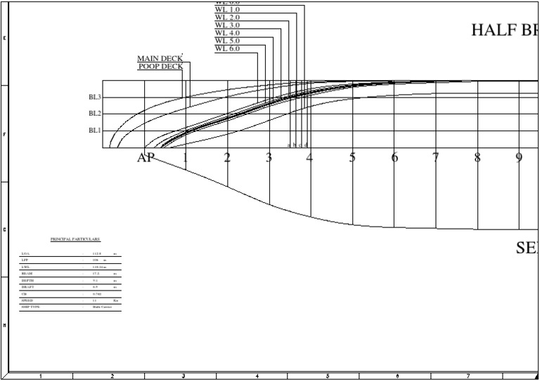 Half Breadth Plan: BL3 BL2 BL1 | PDF | Ships | Watercraft